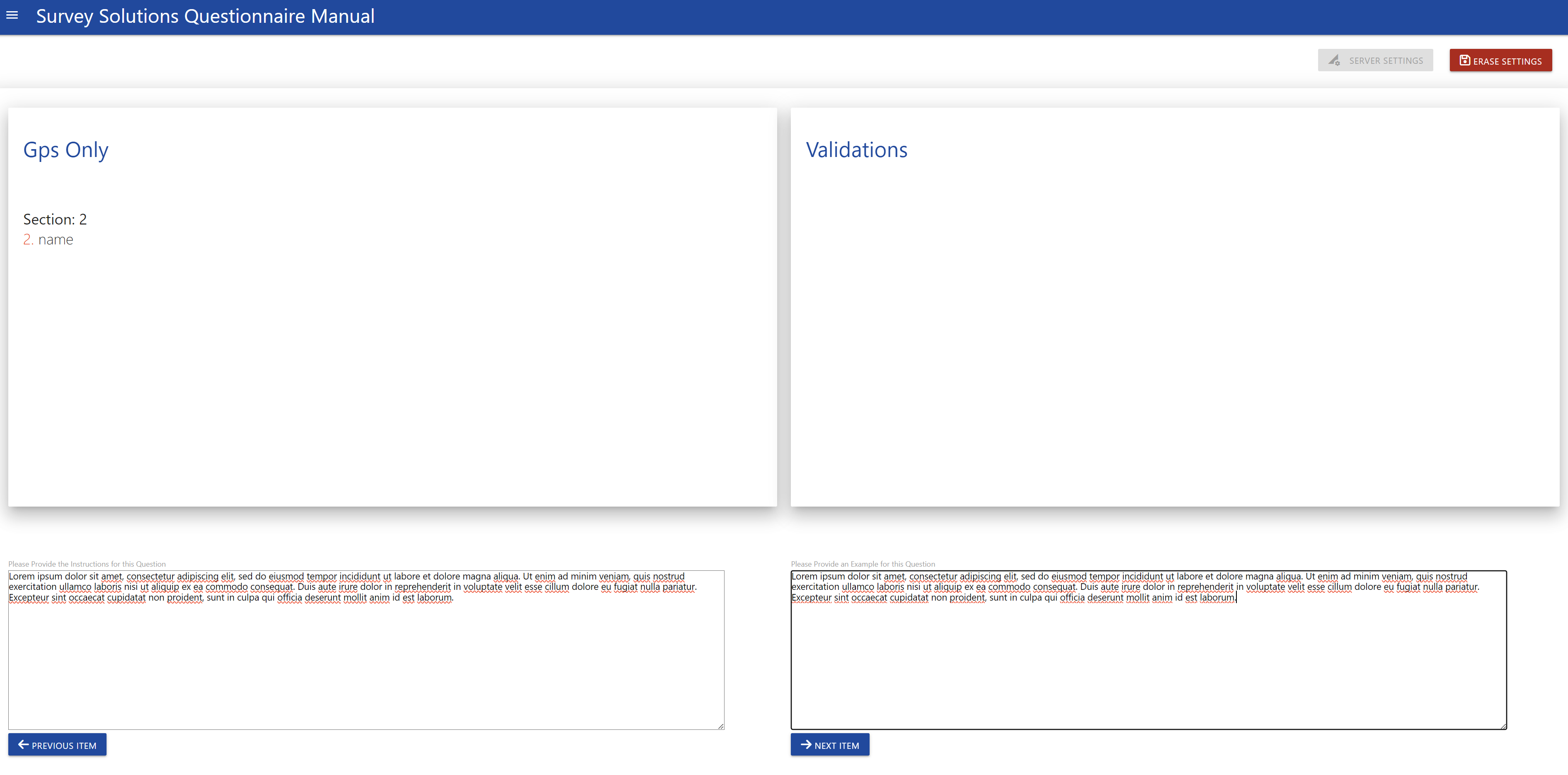 Using the Questionnaire Manual Application Interactively • susoquestionnairemanual