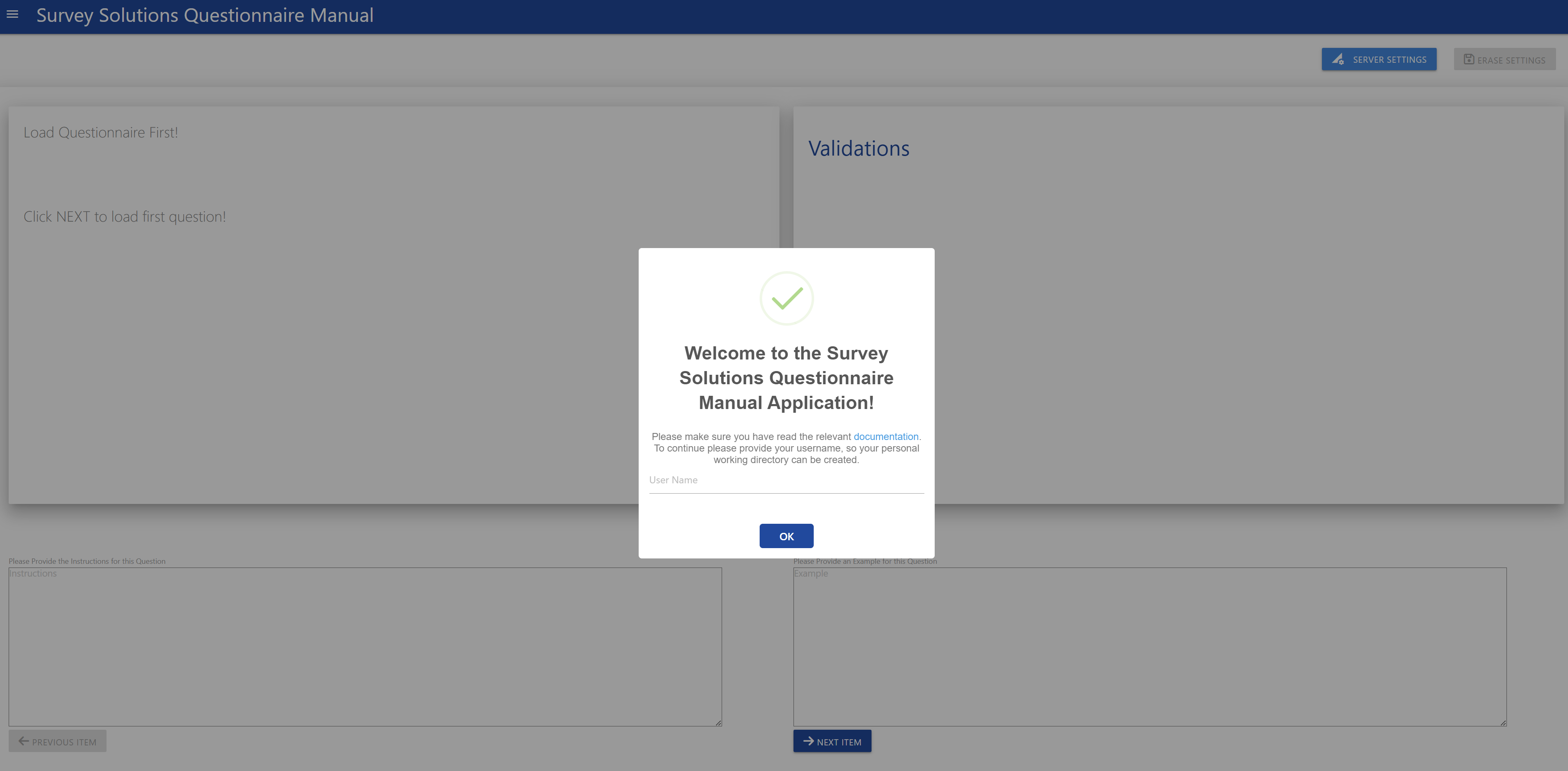 Using the Questionnaire Manual Application Interactively • susoquestionnairemanual